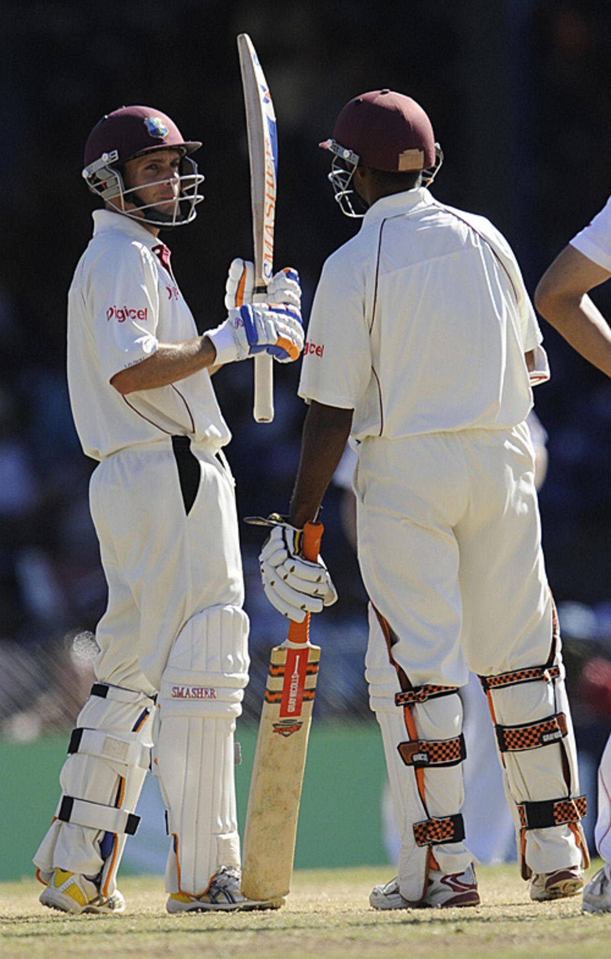 Brendan Nash and Shivnarine Chanderpaul during their gutsy partnership ... Brendan Nash and Shivnarine Chanderpaul during their gutsy partnership ...