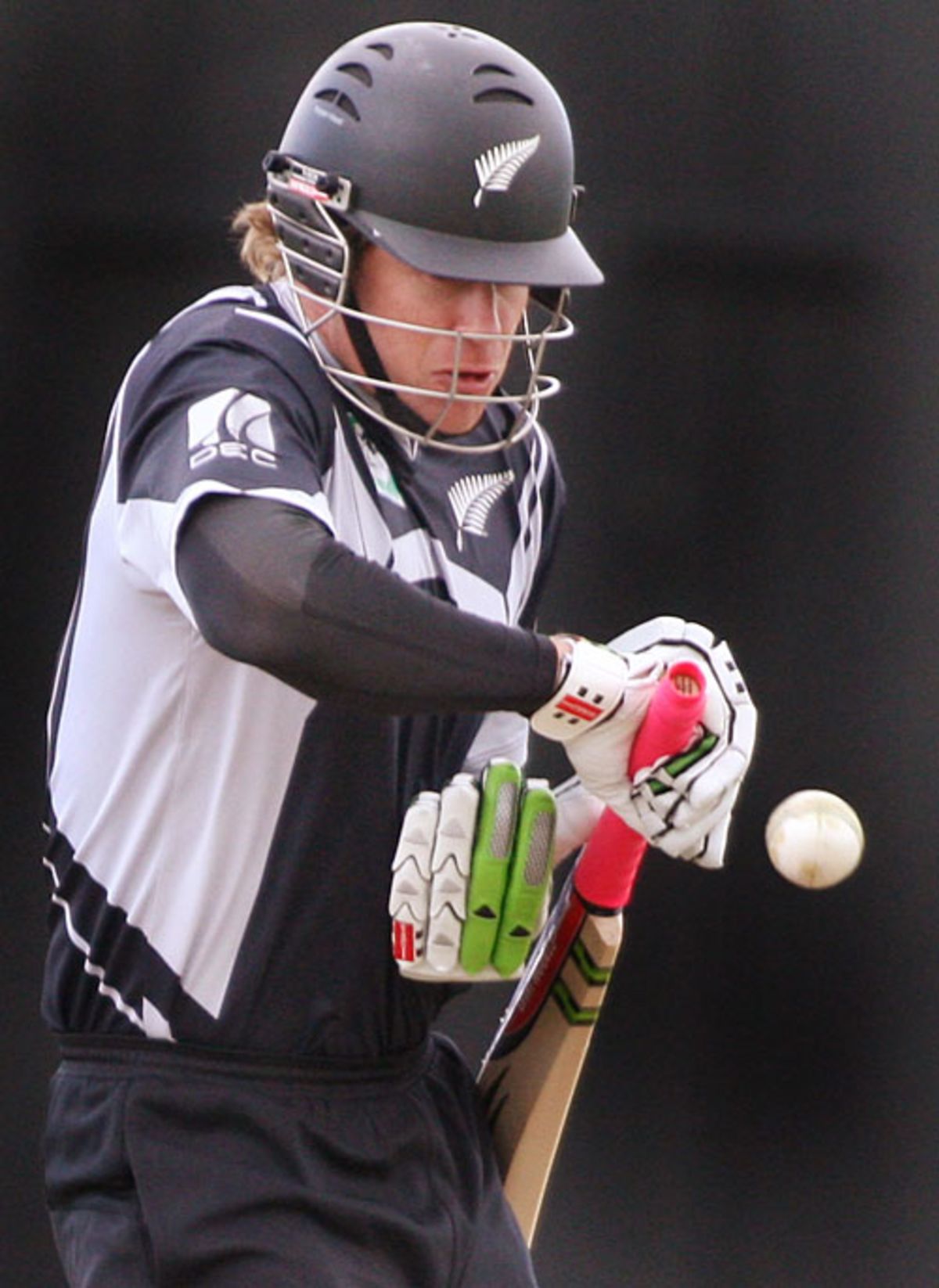 Jacob Oram was caught behind for 1 after the ball deflected off his ...