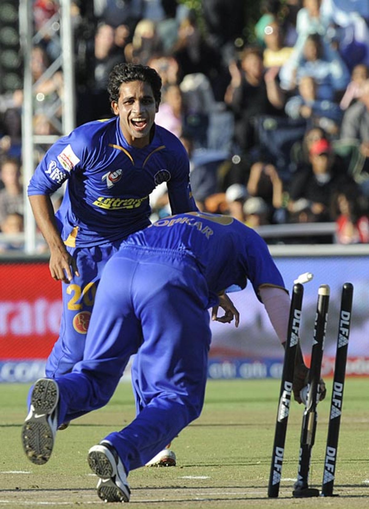 Kamran Khan celebrates Karan Goel's run-out | ESPNcricinfo.com