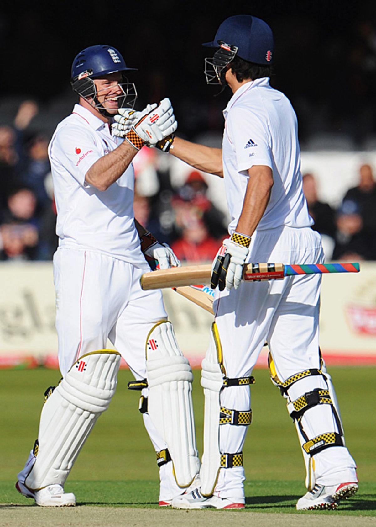 Andrew Strauss and Alastair Cook celebrate England's ten-wicket win ...