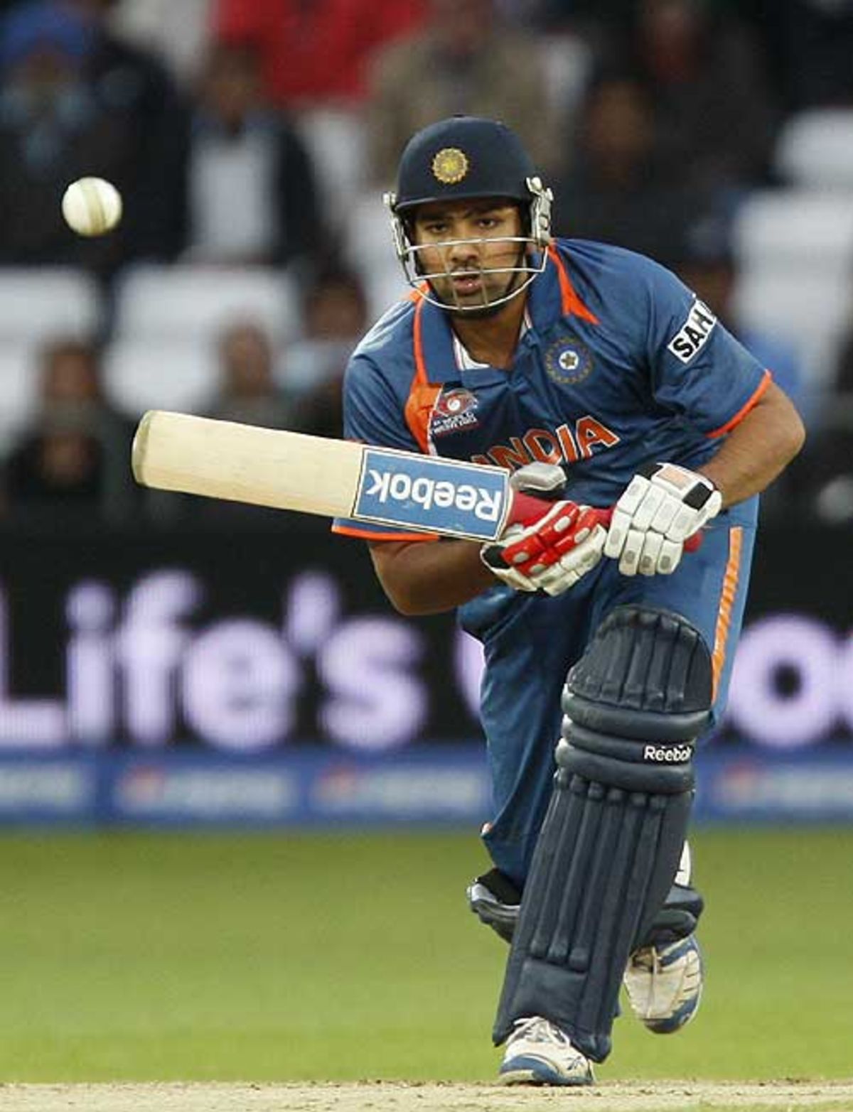 Rohit Sharma Watchfully Pushes The Ball Espncricinfo