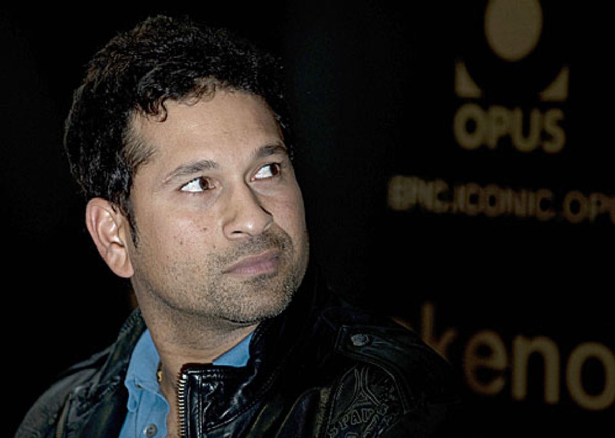 Sachin Tendulkar looks on during the launch of "Tendulkar Opus ...
