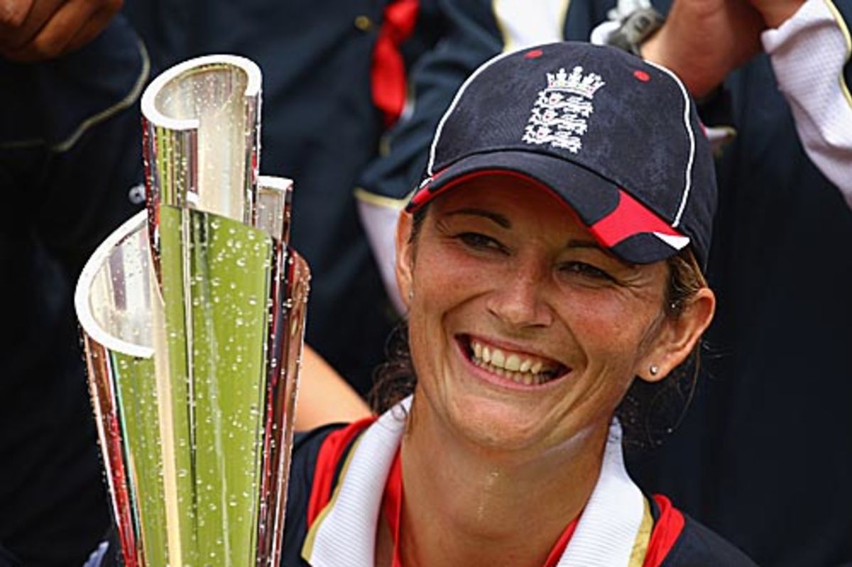 A glowing Charlotte Edwards win the ICC World Twenty20 trophy ...