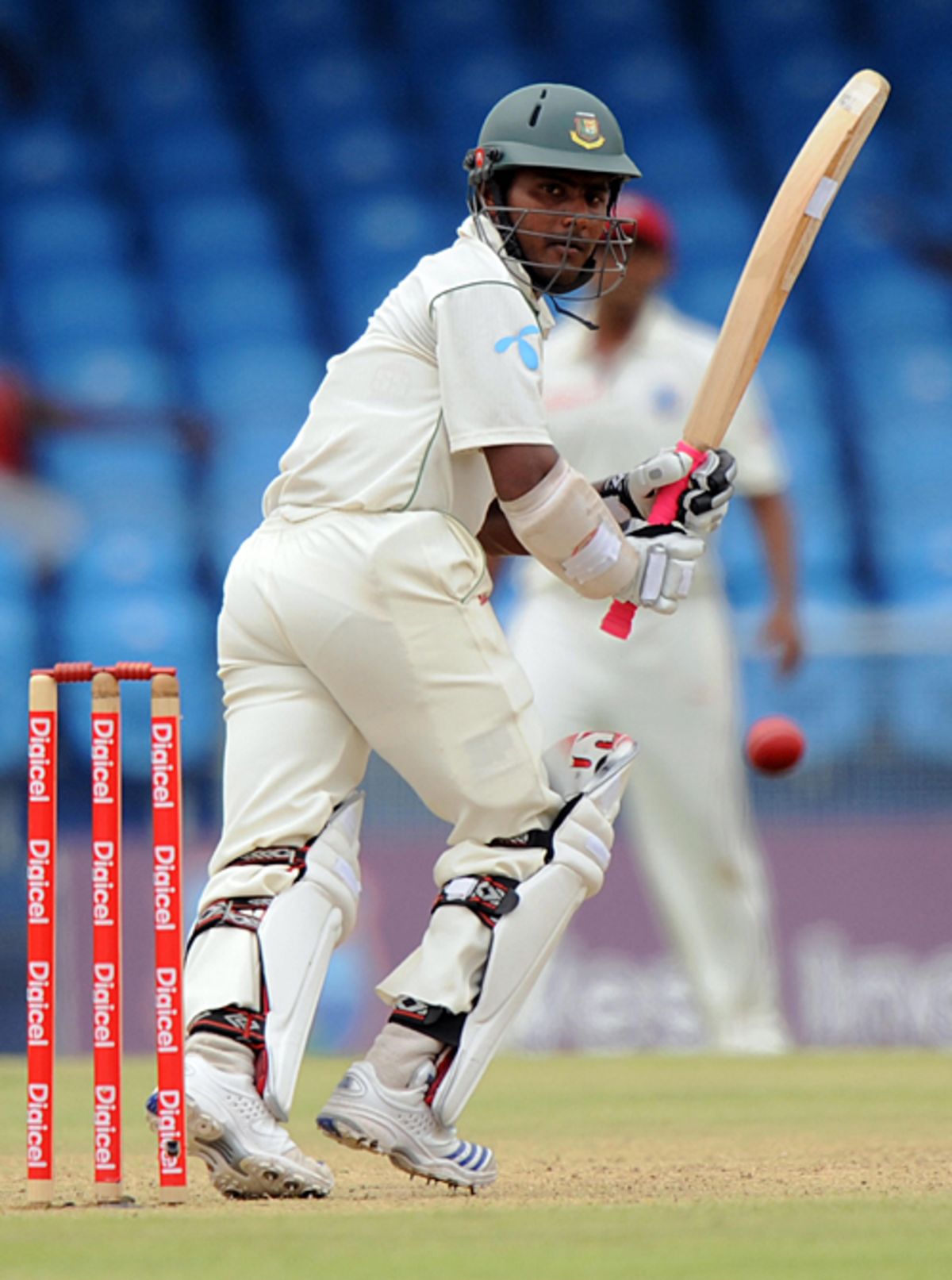 The Bangladesh openers scamper through for a quick single ...