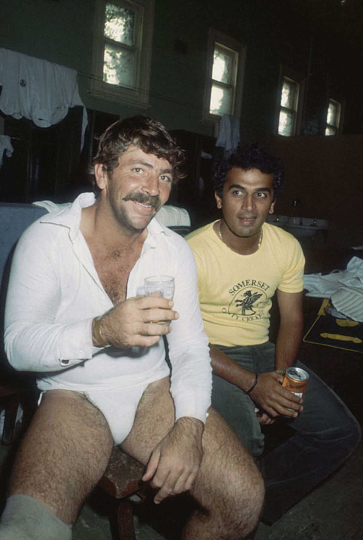 Rod Marsh and Sunil Gavaskar in the Australian dressing room ...