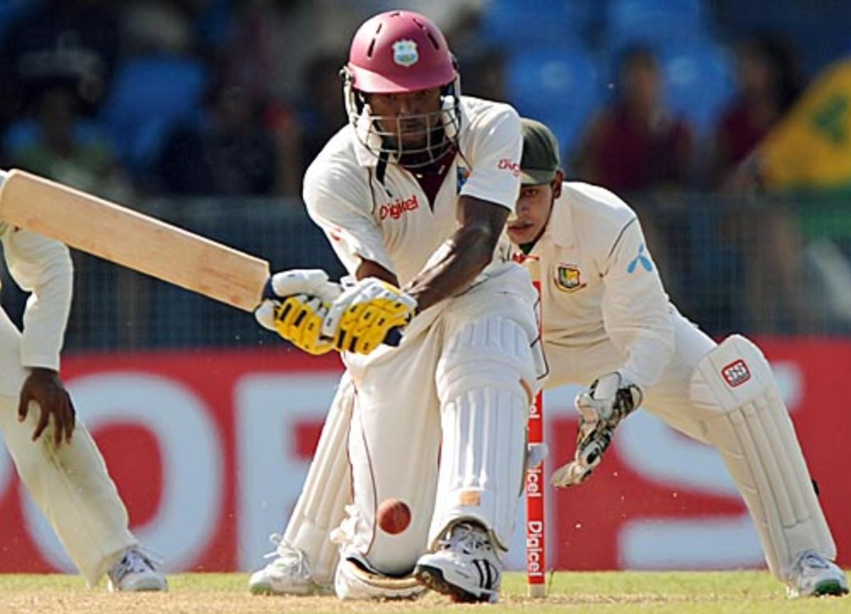 David Bernard sweeps during his half-century | ESPNcricinfo.com