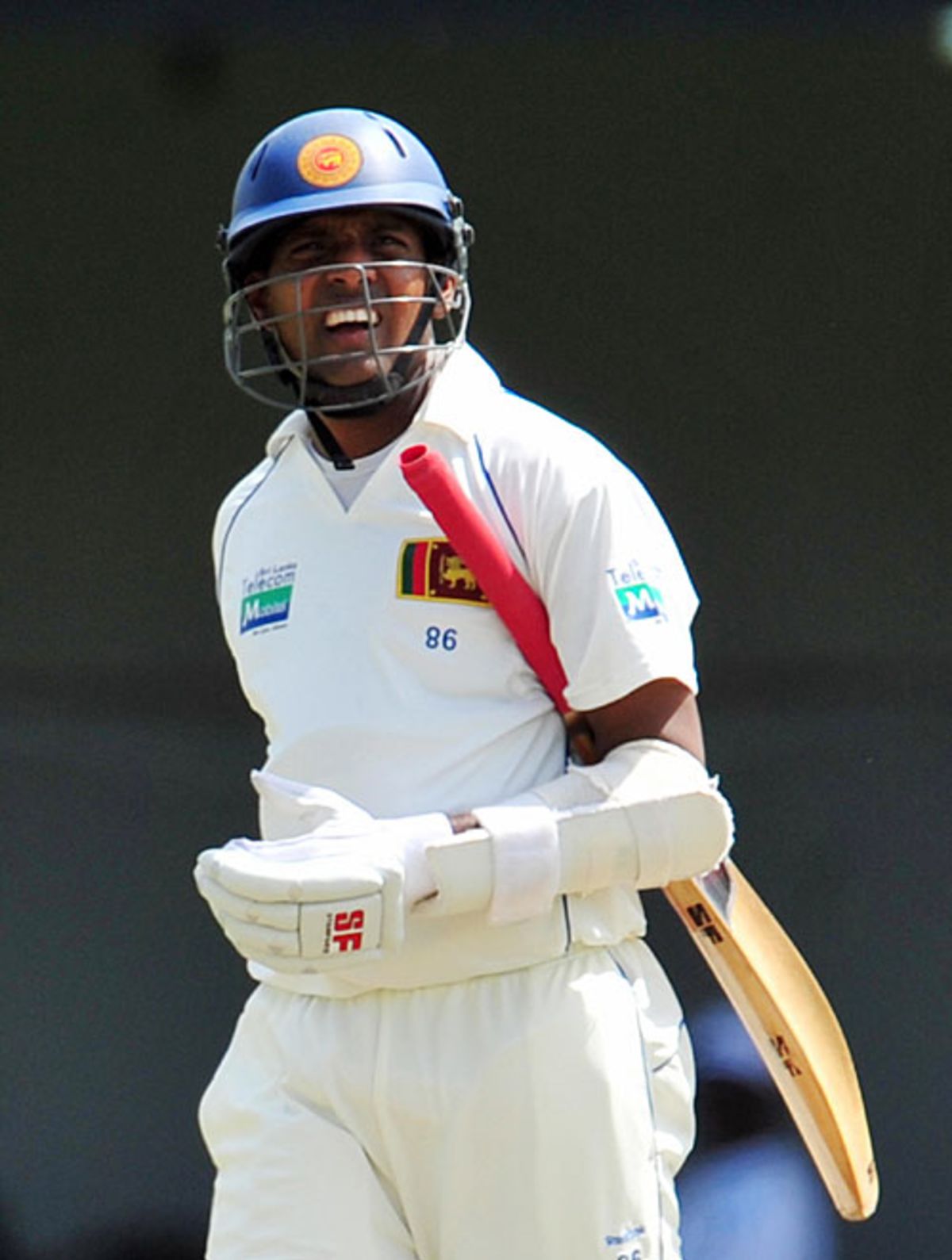 A disappointed Thilan Samaraweera walks back after being run out for 21 ...