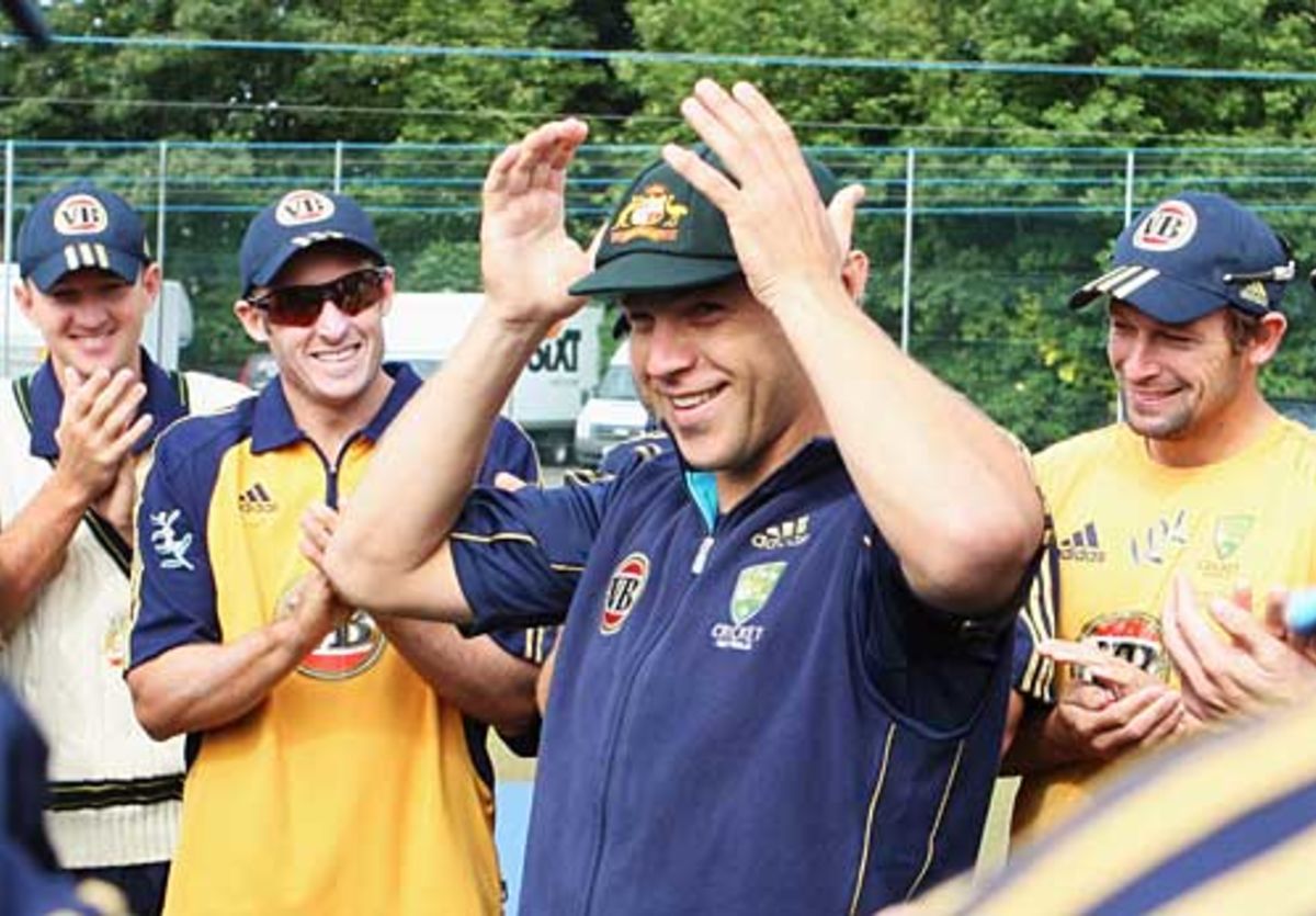 Graham Manou was presented with his baggy green on the second day of ...