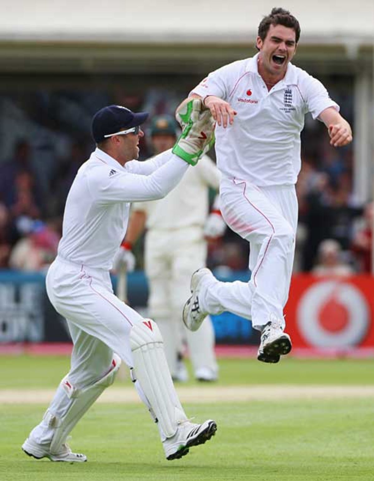 James Anderson is jubilant after trapping Mitchell Johnson first ball ...