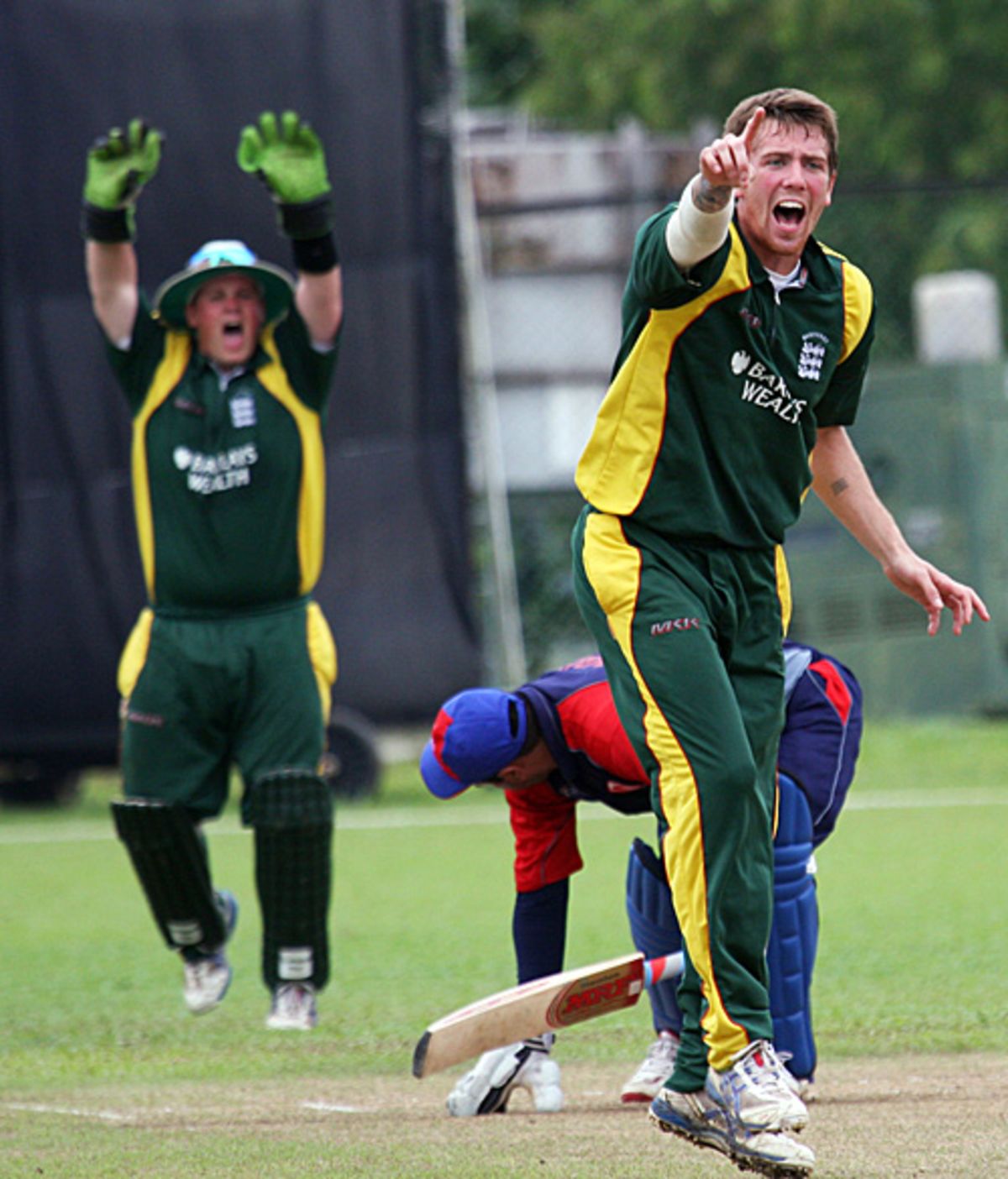 Blane Queripel successfully appeals for the wicket of Imran Sajjad ...