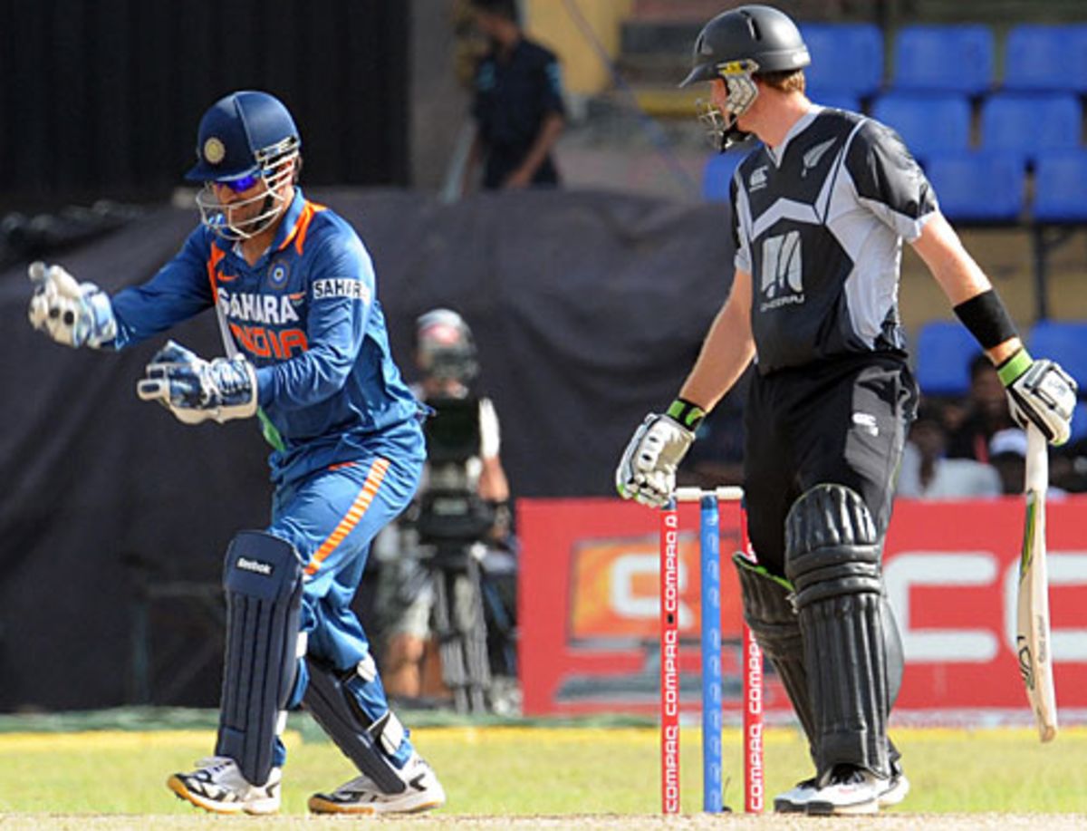 MS Dhoni celebrates Martin Guptill's wicket | ESPNcricinfo.com