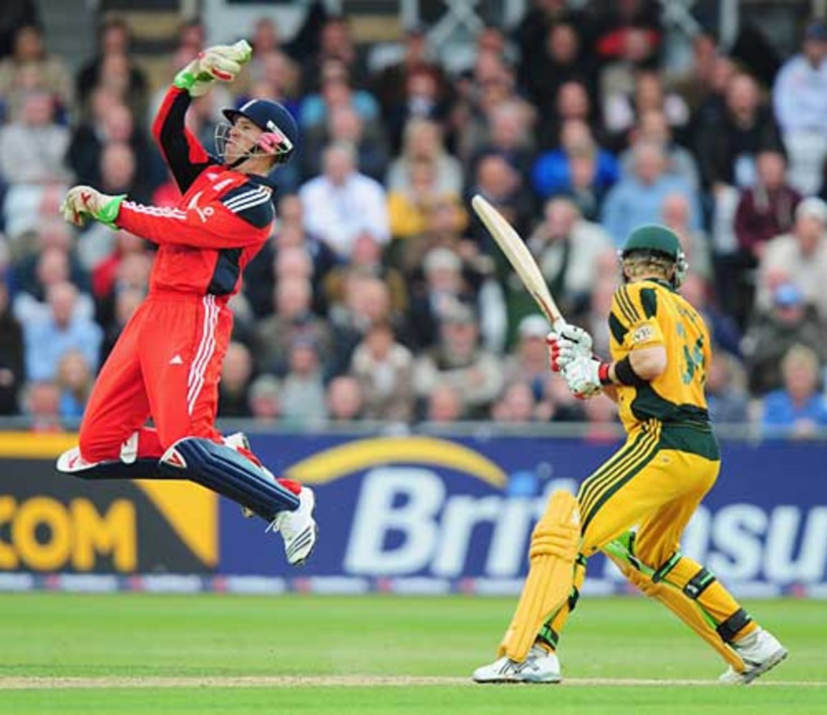 Matt Prior celebrates his catch to remove Tim Paine | ESPNcricinfo.com