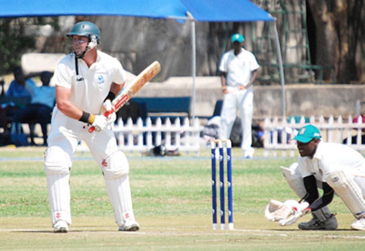 Terry Duffin concentrates hard | ESPNcricinfo.com