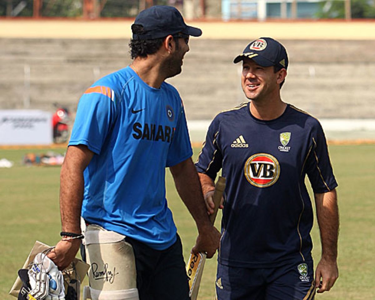 Yuvraj Singh and Ricky Ponting have a word | ESPNcricinfo.com