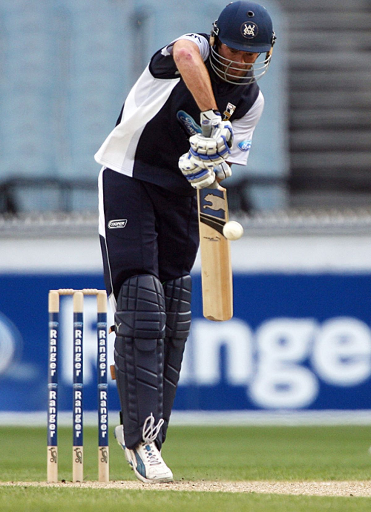 Rhett Lockyear crunches one through the off side on his way to 111 ...