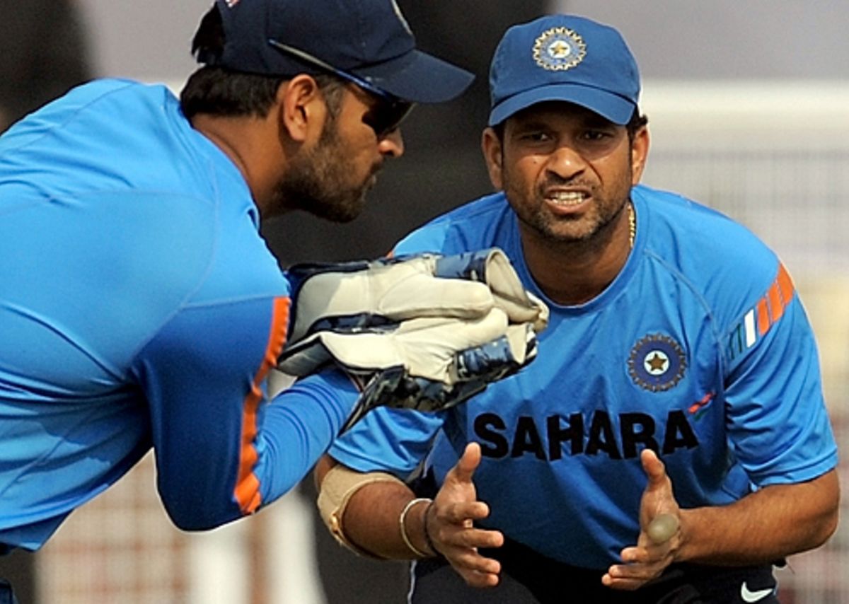 MS Dhoni stands watch during training | ESPNcricinfo.com