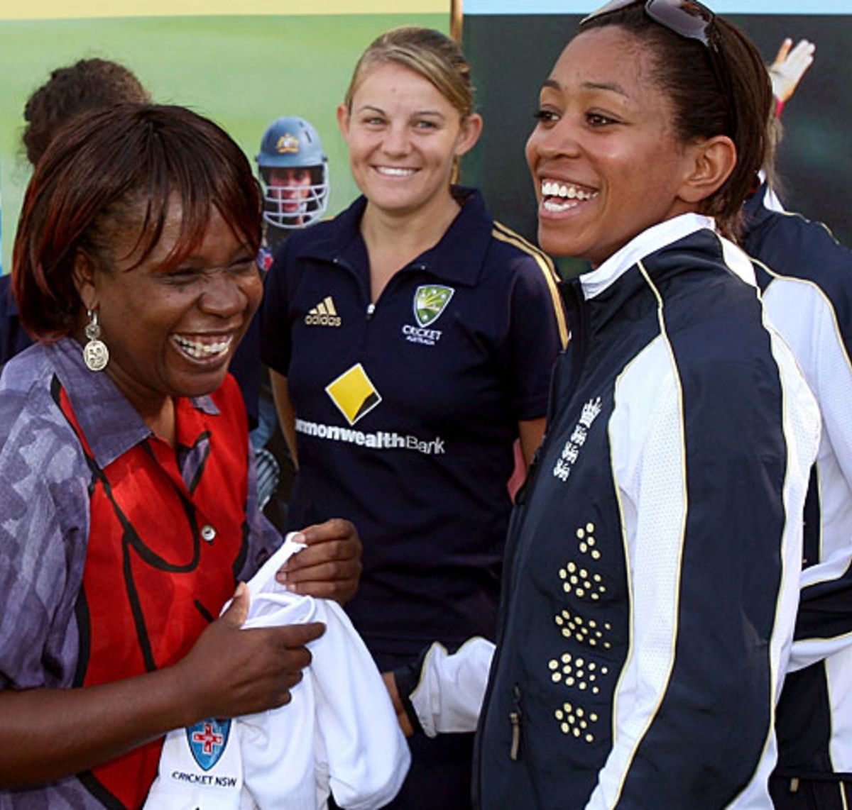 Radio personality Jaslyn Hall jokes with English cricketer Ebony ...
