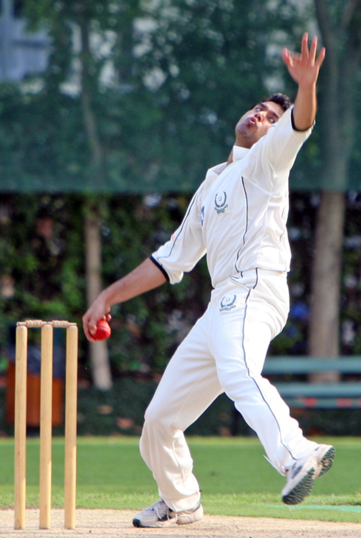 Mudassar Hussain bowling in the Saturday League Grand Final ... Mudassar Hussain bowling in the Saturday League Grand Final ...