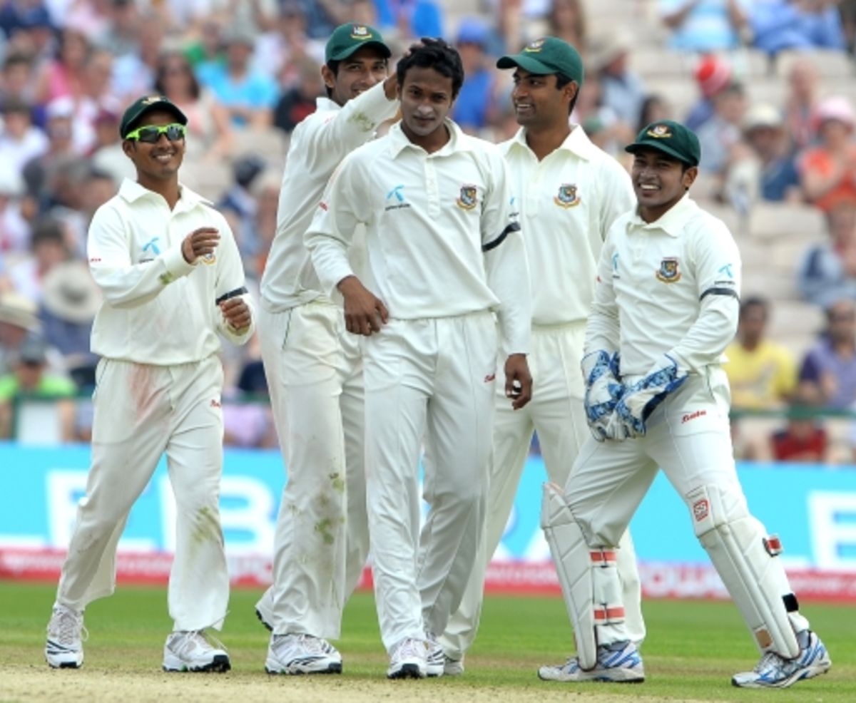 Shakib Al Hasan eventually prised Ian Bell from the crease, but his ...