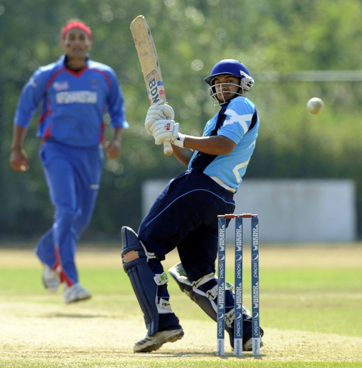 Scotland's Moneeb Iqbal steers the ball towards fine leg | ESPNcricinfo.com