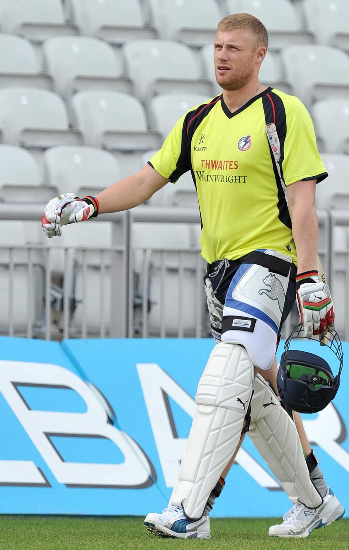 Andrew Flintoff heads for a net at Old Trafford | ESPNcricinfo.com