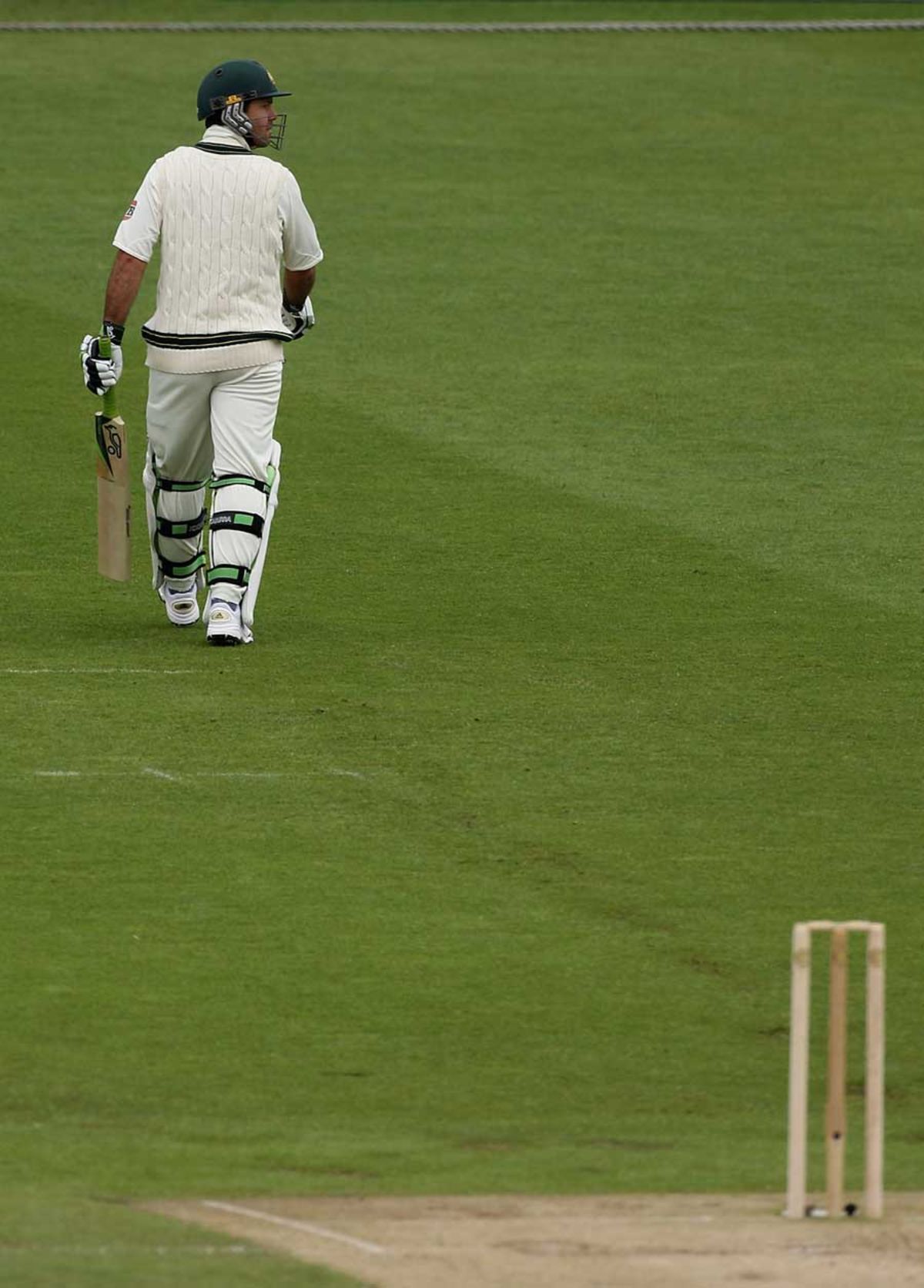 Marcus North inside-edges onto his leg stump as Australia collapse on the third morning ...