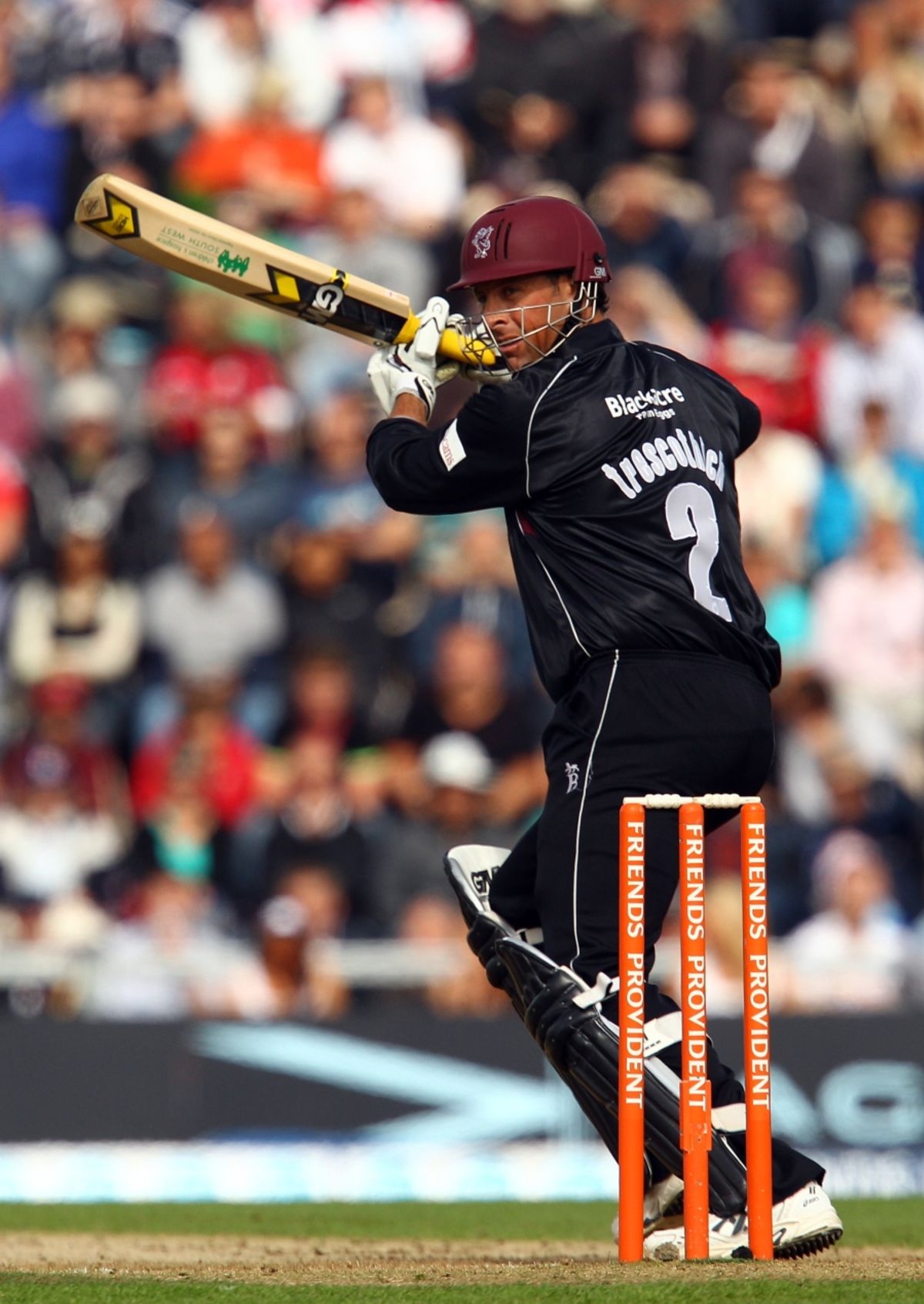 Marcus Trescothick led Somerset's start with a blazing knock ...
