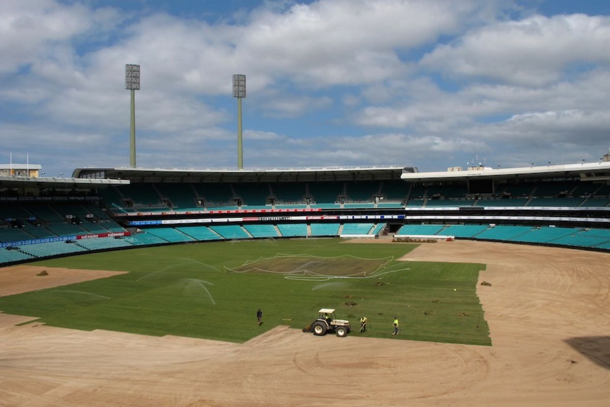 A groundsman lays new turf at the SCG | ESPNcricinfo.com