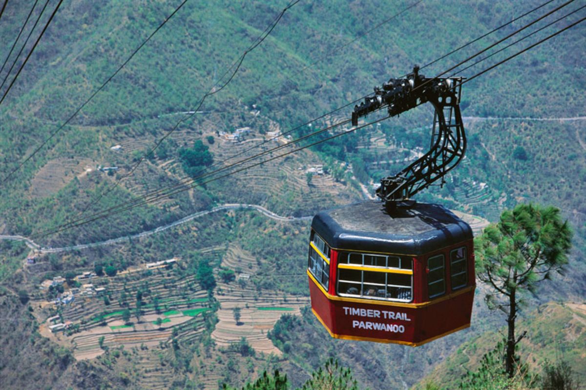 A cable car at Timber Trail resort in Parwanoo near Chandigarh ...