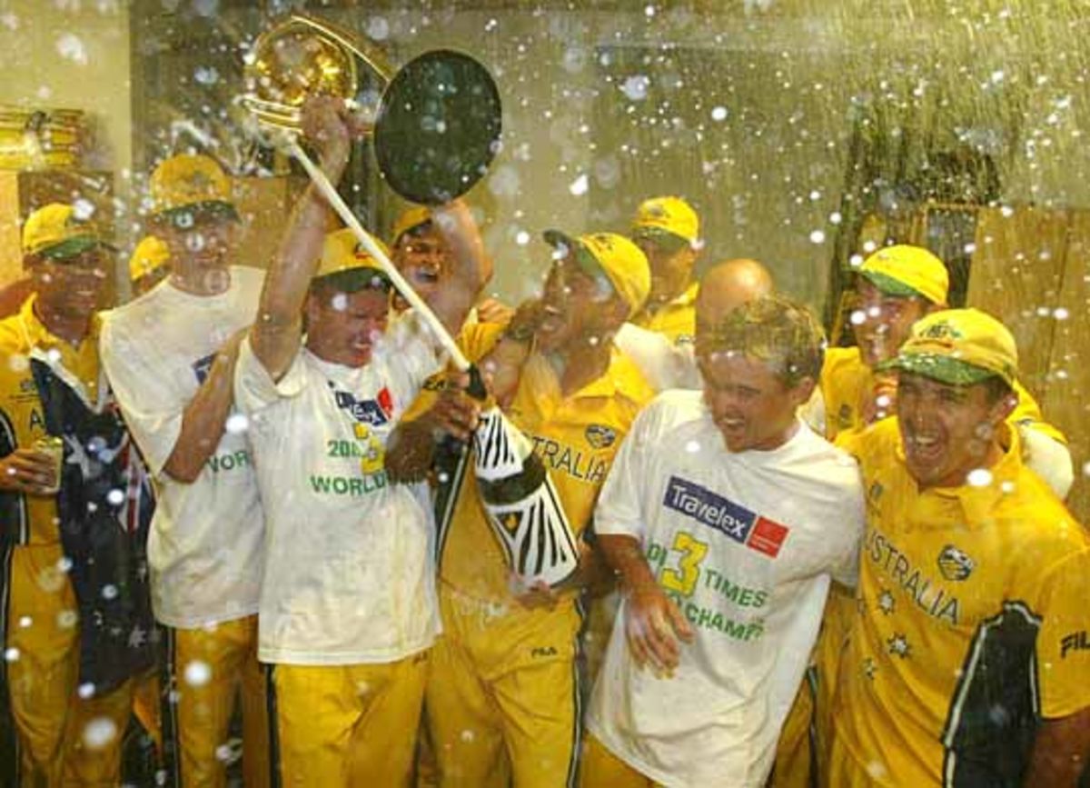 The Australian Cricket Team Poses For Photographers After Winning World the-australian-cricket-team-poses-for-photographers-after-winning-world