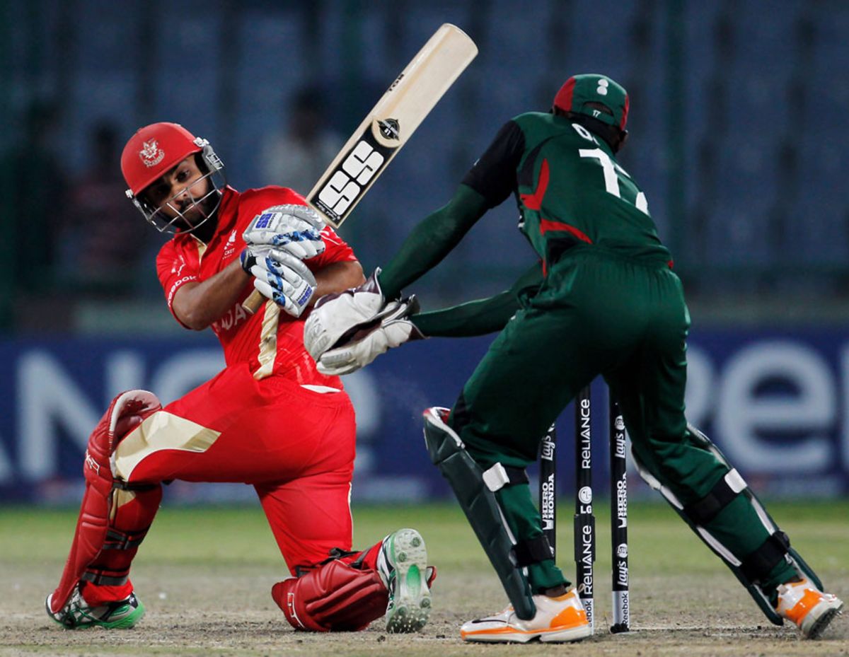 Jimmy Hansra smashes a six during his 70 | ESPNcricinfo.com