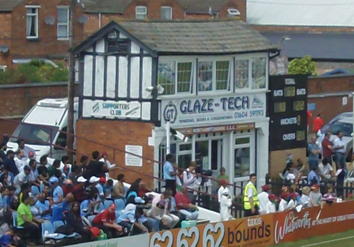 The old press box, called the signal box, at the County Ground ...