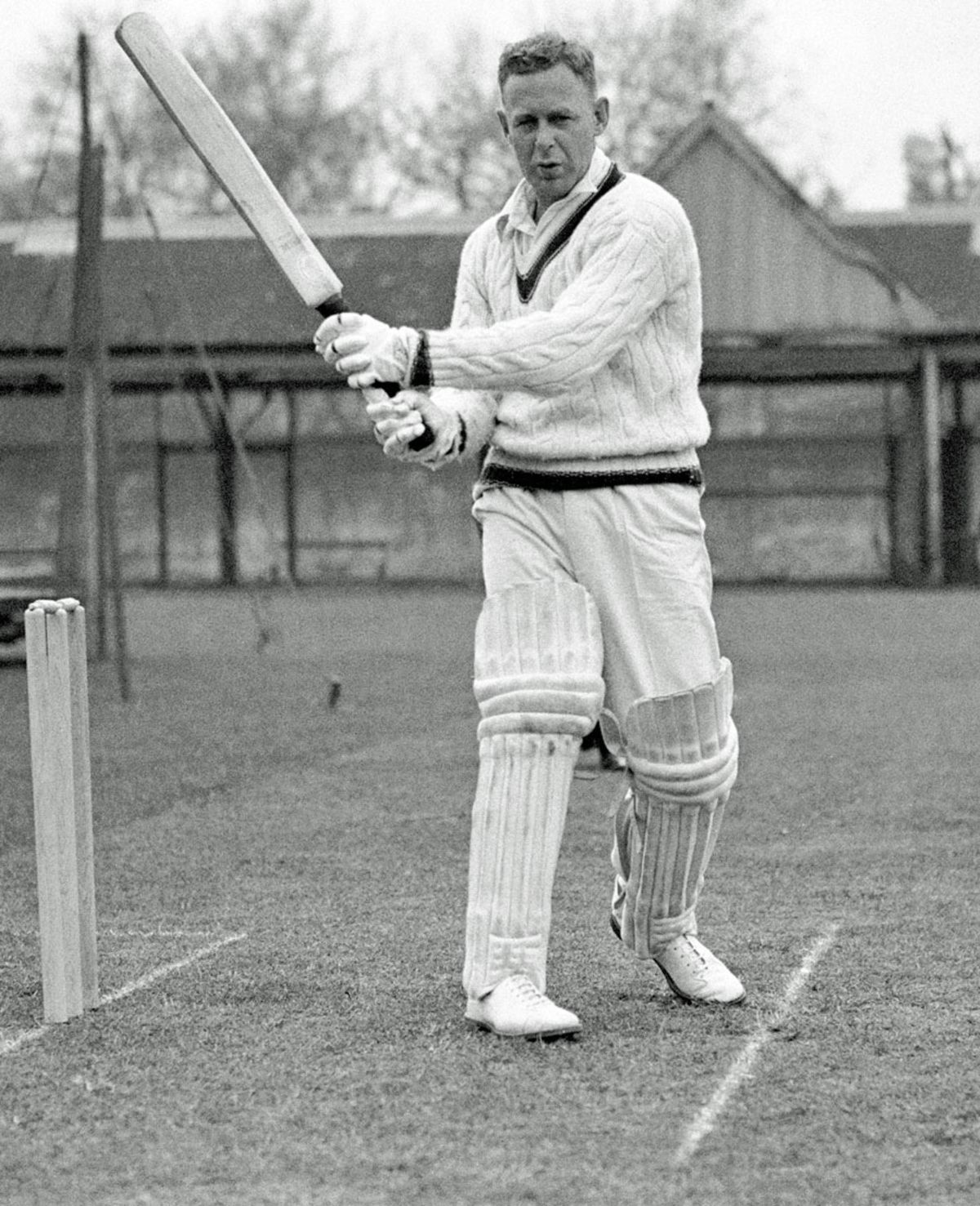 Arthur Morris poses in a batting shot in the nets | ESPNcricinfo.com