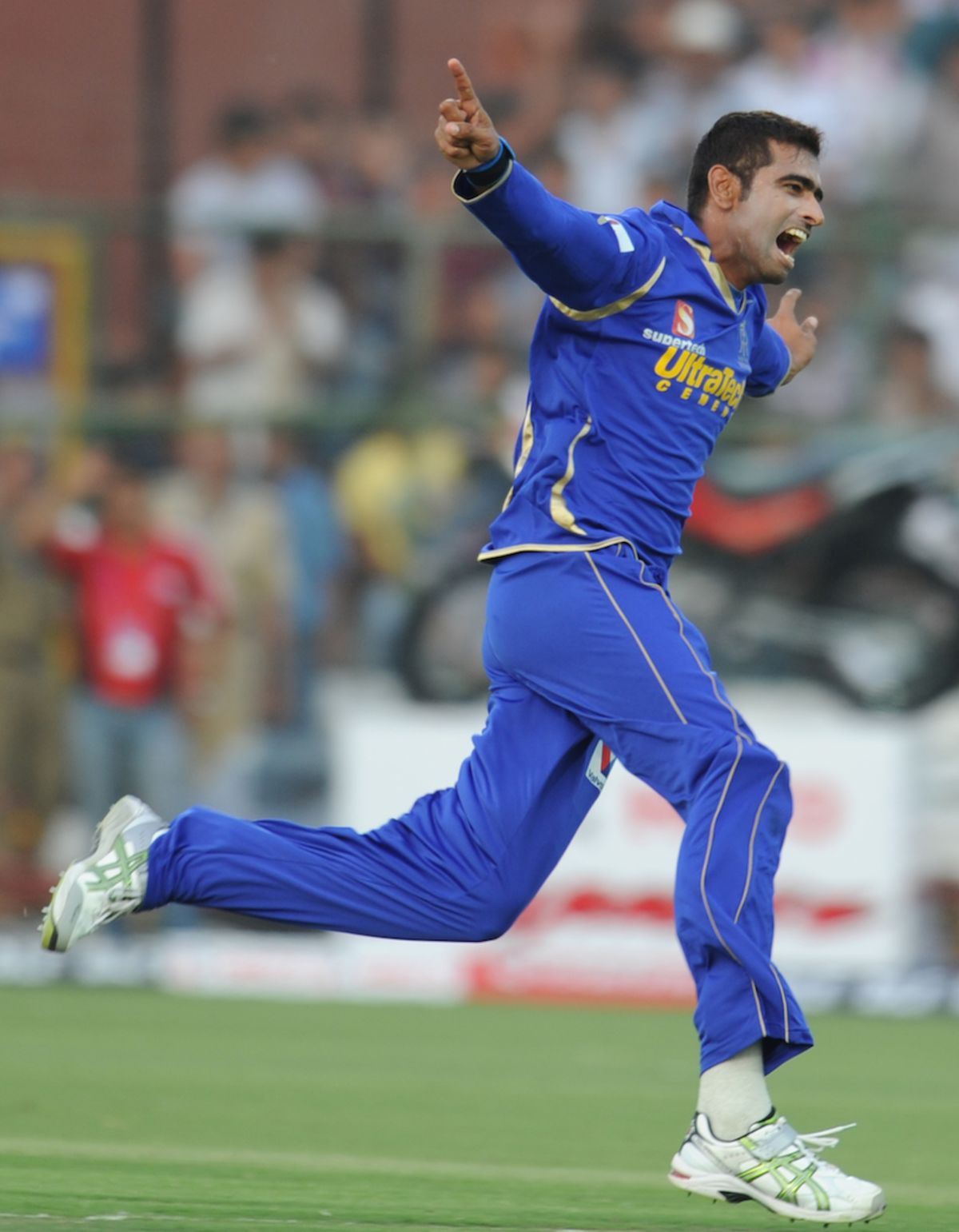 Amit Singh celebrates after disturbing Davy Jacobs' stumps ...