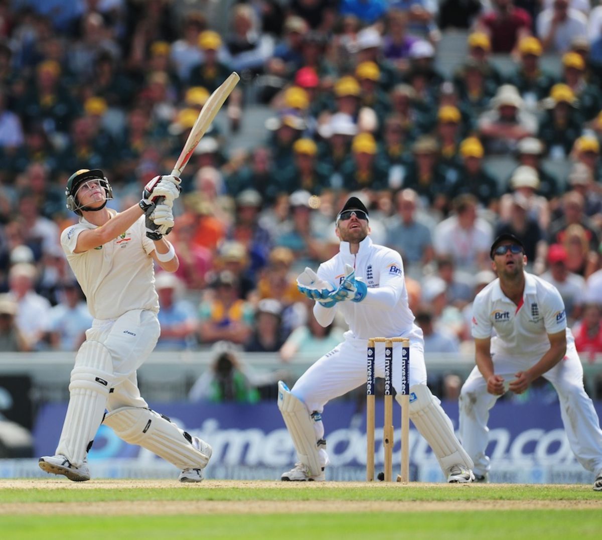 Steven Smith goes for a heave and top-edges to midwicket | ESPNcricinfo.com