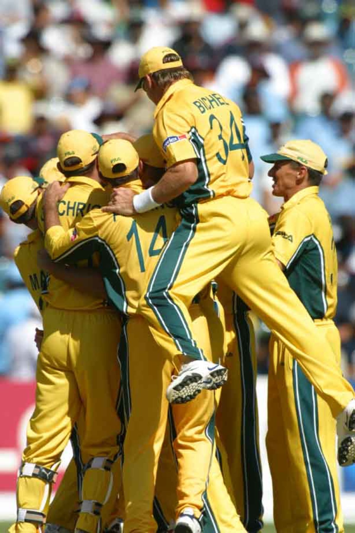 Australia celebrate the wicket of Sachin Tendulkar | ESPNcricinfo.com