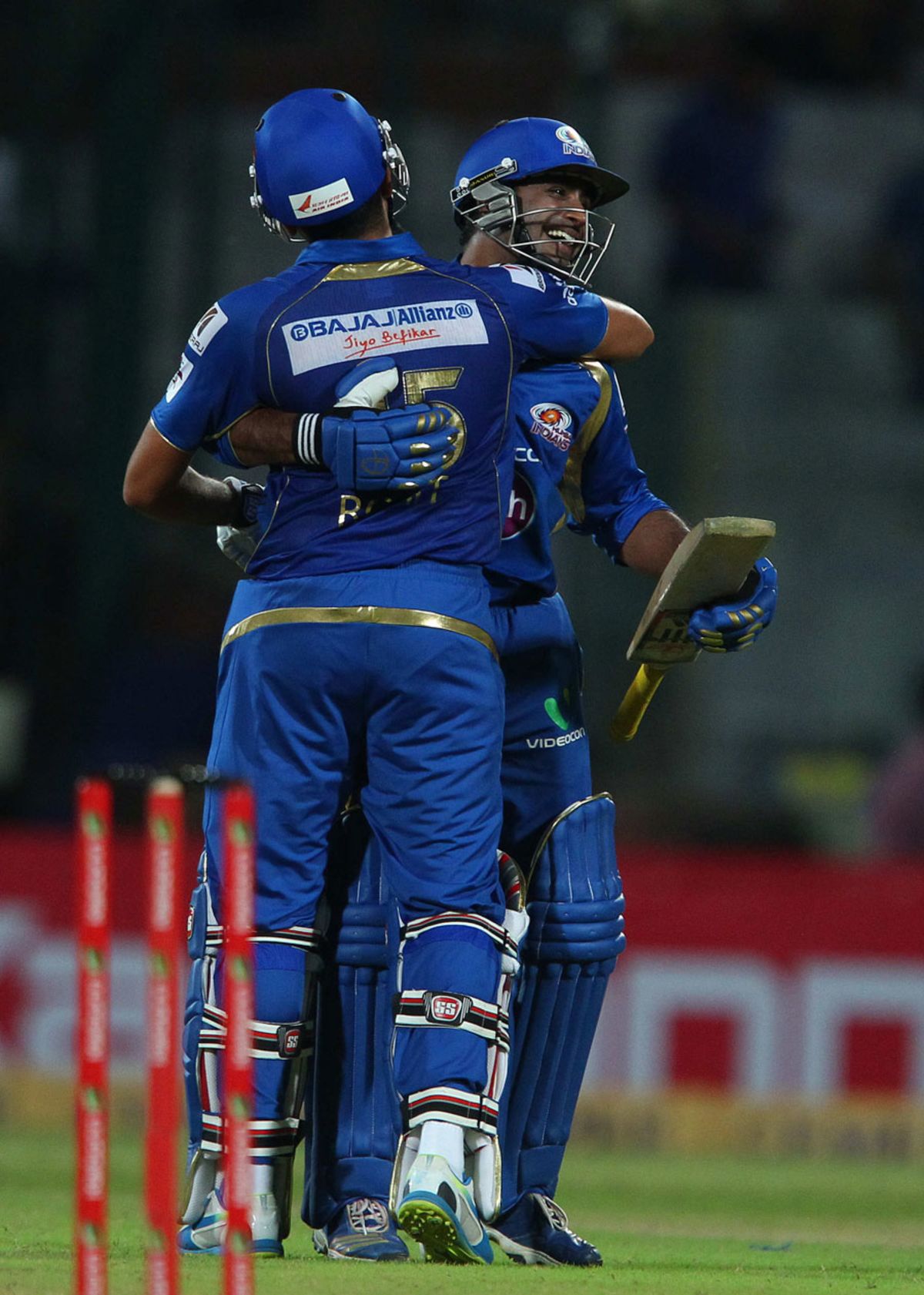 Rohit Sharma and Ambati Rayudu celebrate Mumbai's win | ESPNcricinfo.com