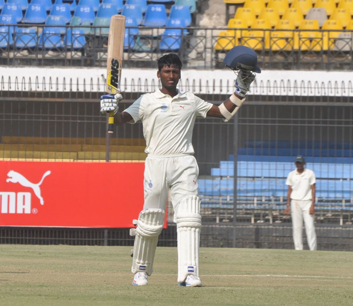 Satyam Choudhary celebrates his maiden double century | ESPNcricinfo.com