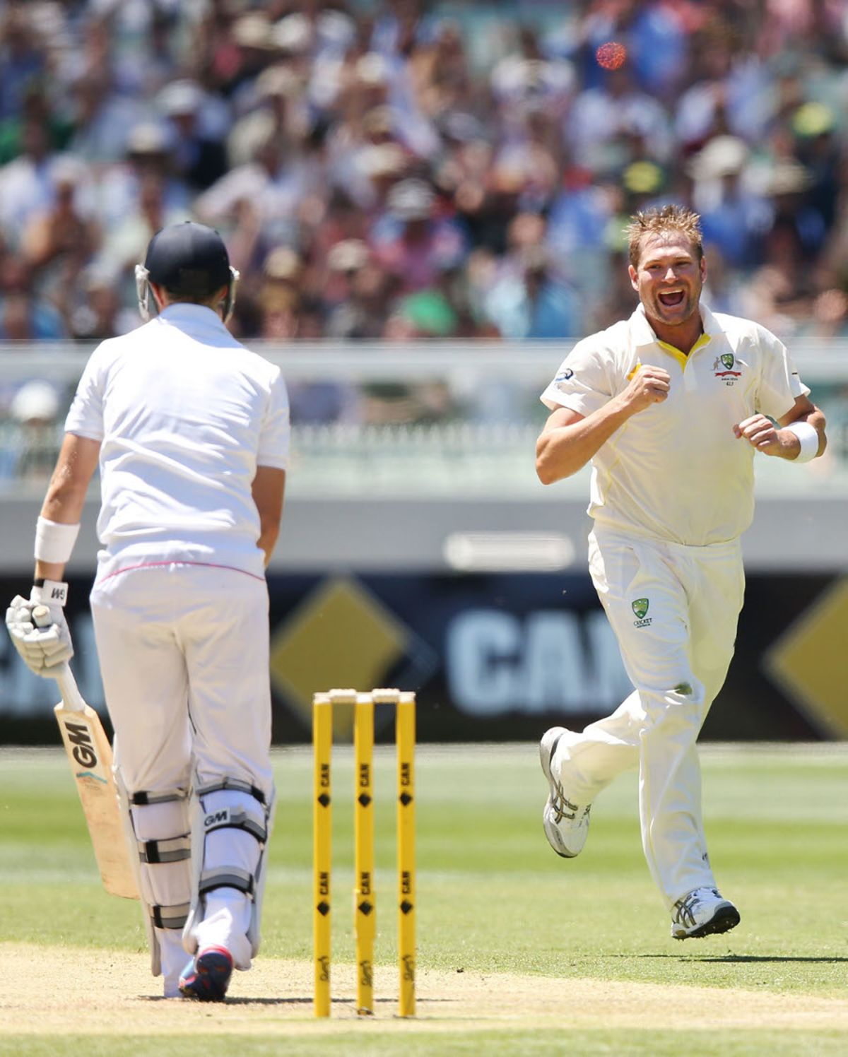 Shane Watson limped off during his seventh over | ESPNcricinfo.com