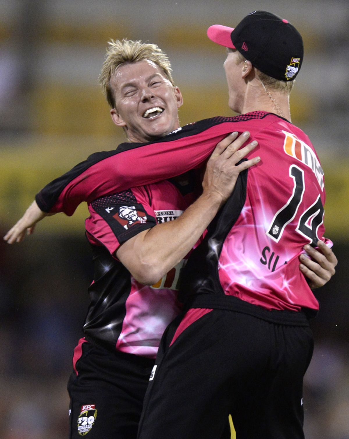 Brett Lee celebrates one of his four wickets | ESPNcricinfo.com