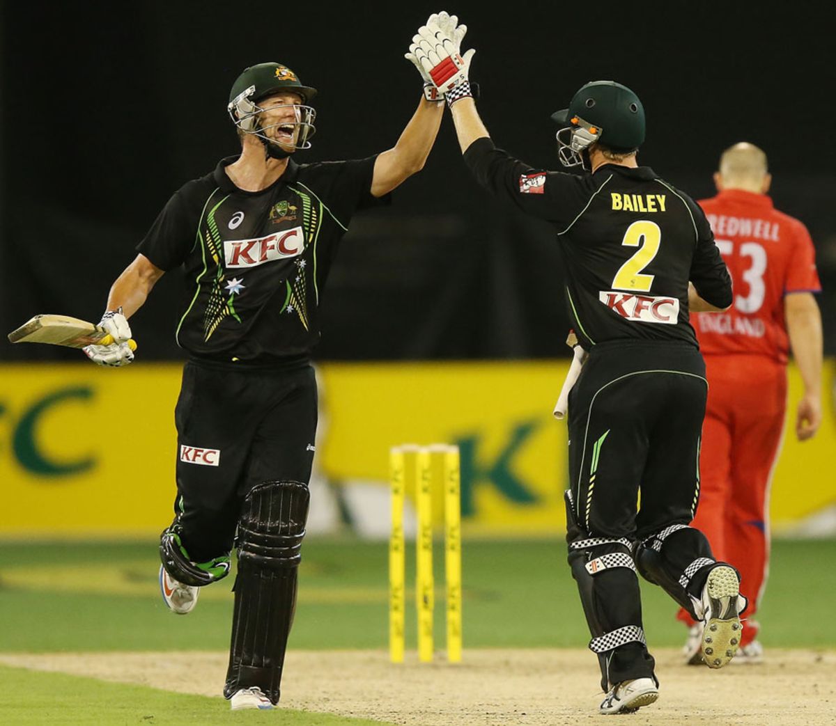 Cameron White and George Bailey celebrate victory | ESPNcricinfo.com