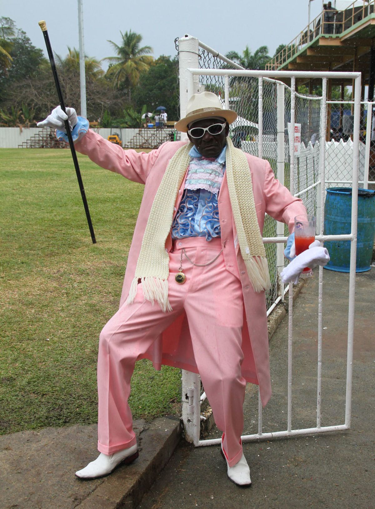 A West Indian fan shows off his snazzy outfit | ESPNcricinfo.com