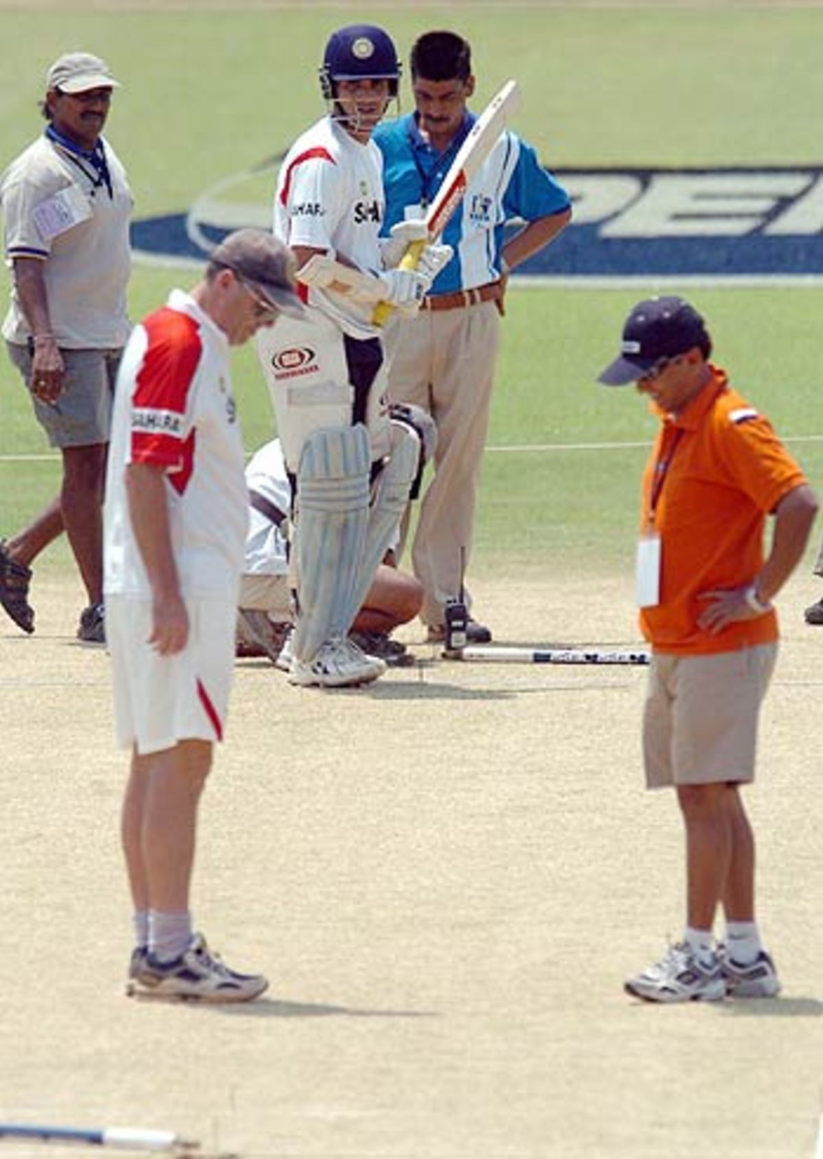 John Wright inspects the pitch ahead of the third one-dayer | ESPNcricinfo.com