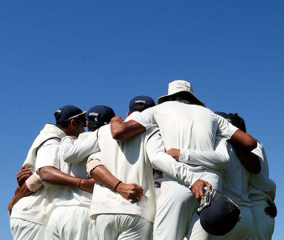 India team in a huddle at the start of the fourth day | ESPNcricinfo.com