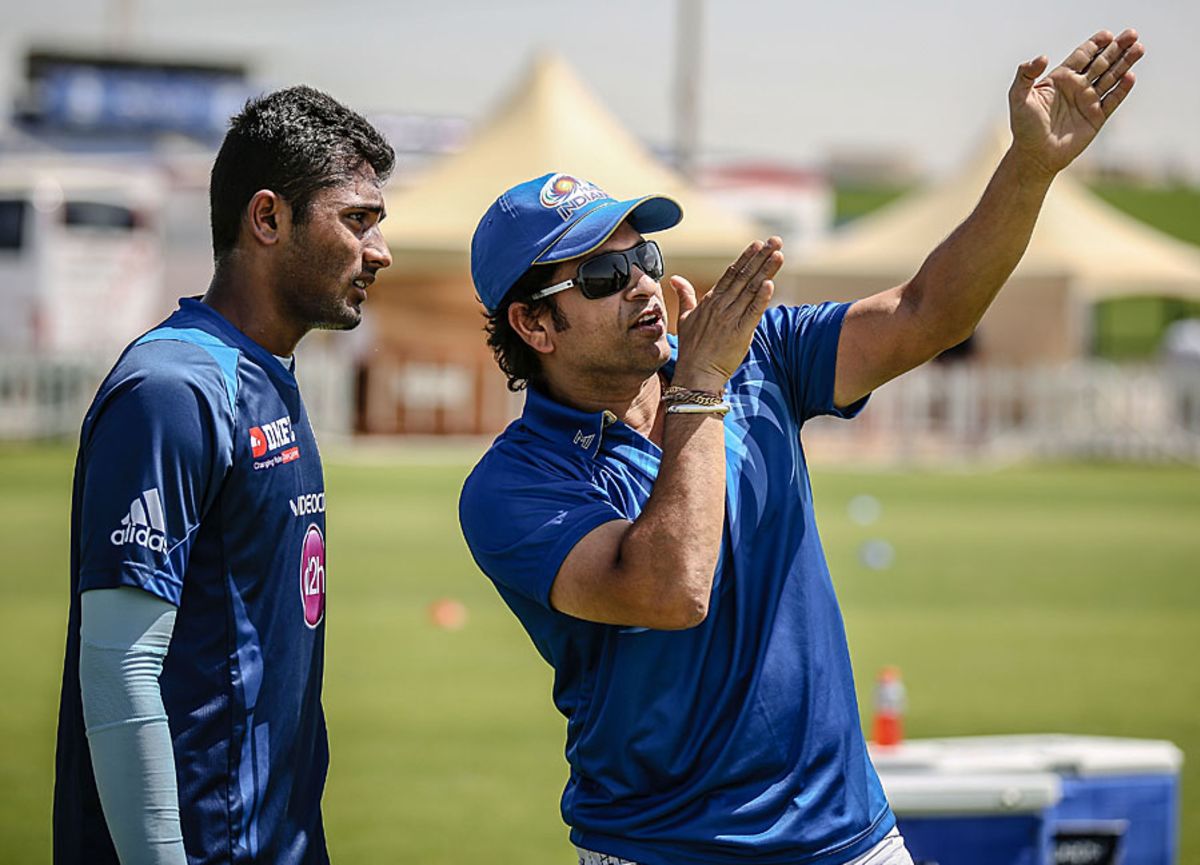 John Wright, Sachin Tendulkar and Anil Kumble at the Mumbai Indians' nets | ESPNcricinfo.com