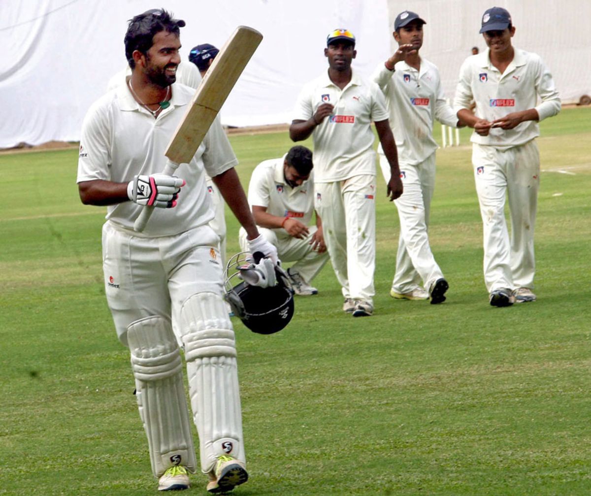 Abrar Kazi scored his maiden first-class ton and finished unbeaten on ...