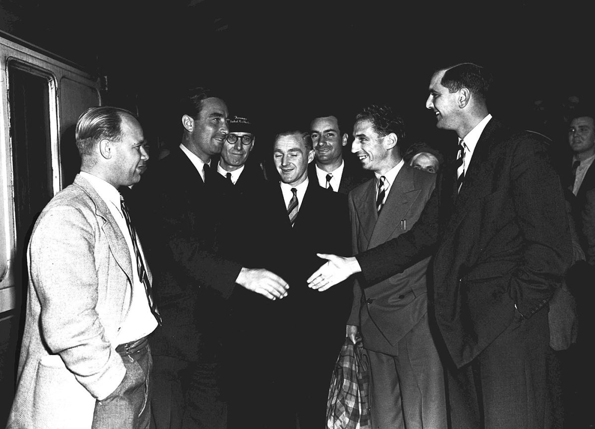 Kenneth Richards, Frank Worrell, Clyde Walcott, Roy Marshall and ...