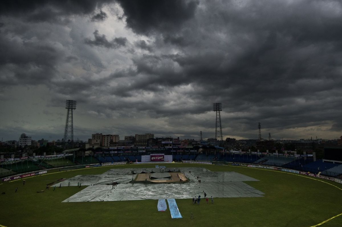 Dark clouds loom over the Khan Shaheb Osman Ali Stadium | ESPNcricinfo.com