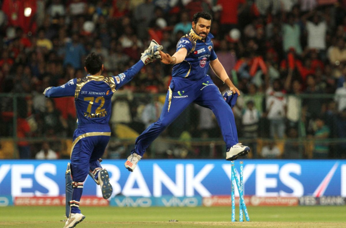Rohit Sharma leaps for joy after running Shane Watson out ...