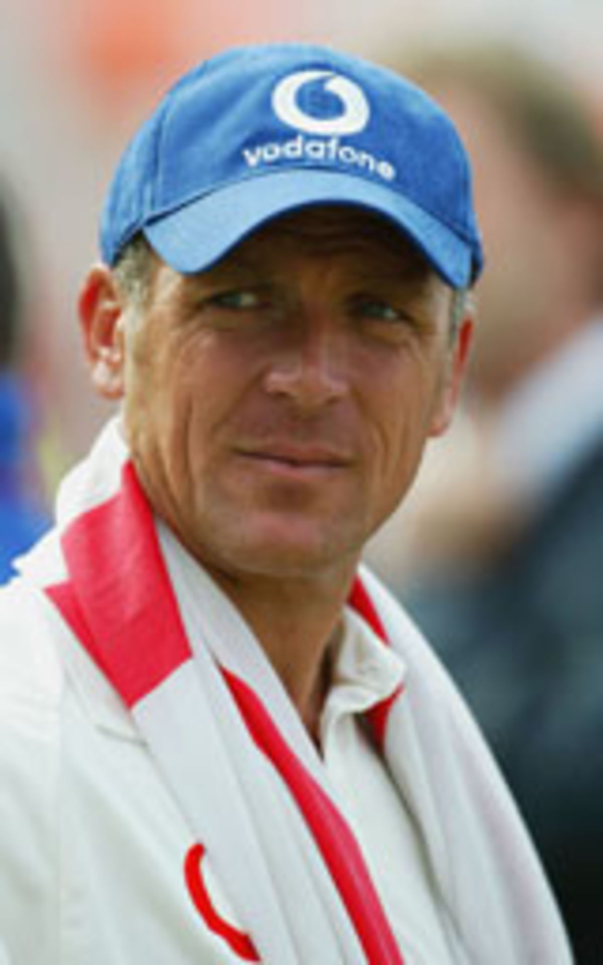Alec Stewart with England flag round his neck | ESPNcricinfo.com